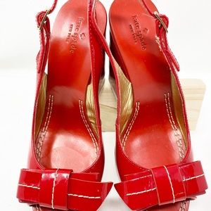 kate spade | Shoes | Kate Spade Red Paten Leather Platform Heels Euc ...